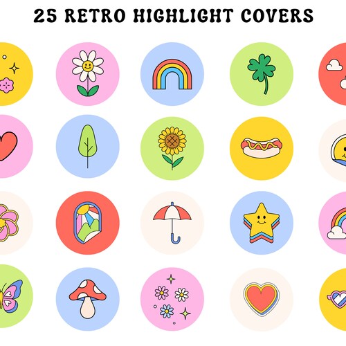 Cute Flower Power Insta Highlight Covers Instagram - Etsy
