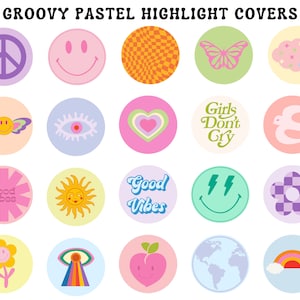 28 Funky Retro Instagram Highlight Covers, Colorful, Groovy, Cute Story ...