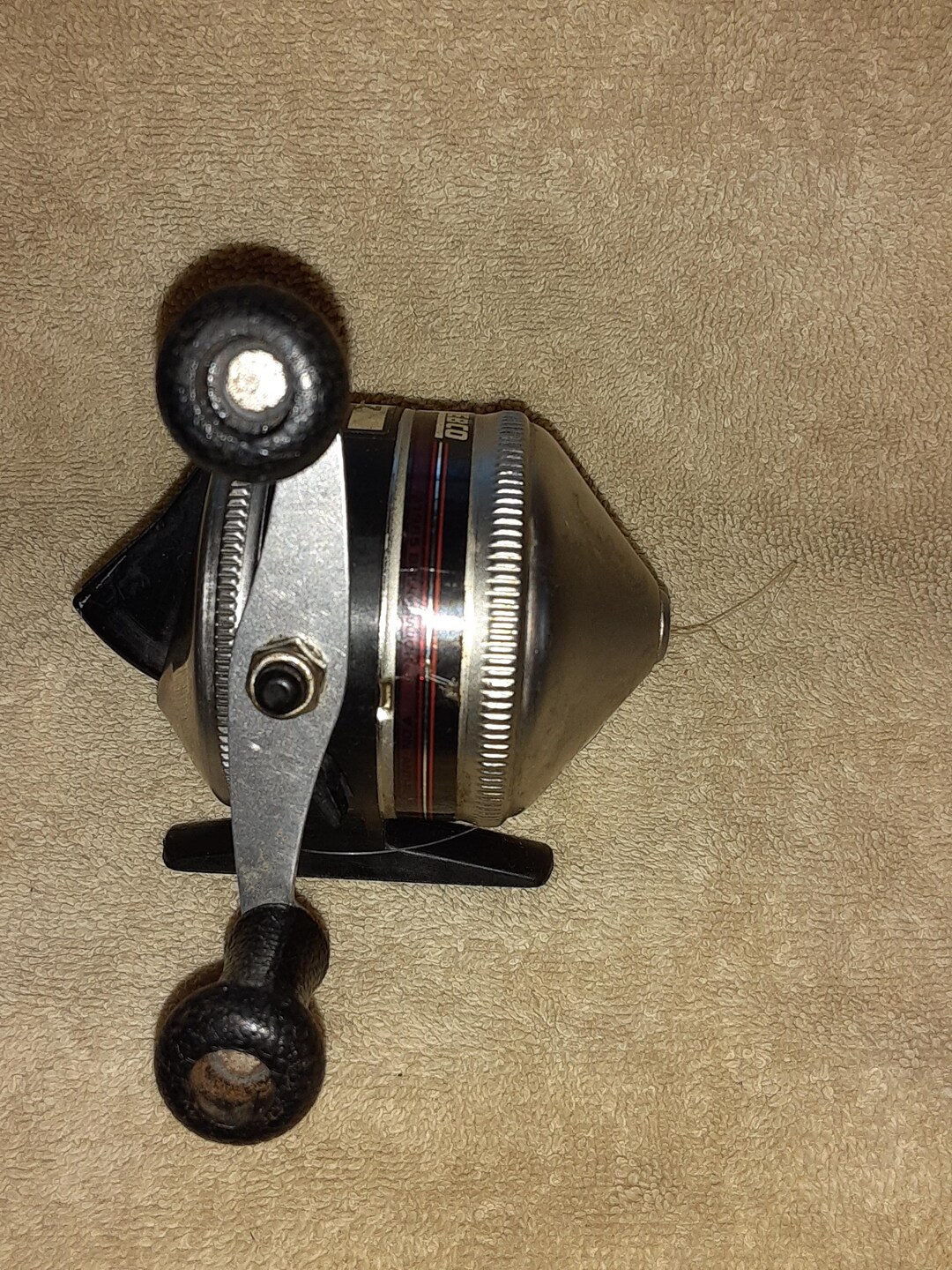 Zebco USA 33 Red Band Spin Cast Fishing Reel/power Handle/line - Etsy