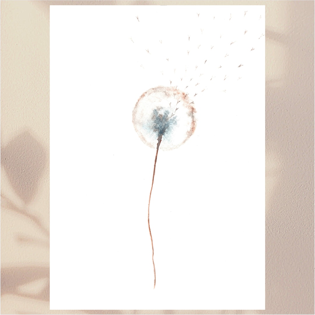 Pusteblume Aquarell Art Print: Druck Eines Handgemalten, Von Der Natur ...