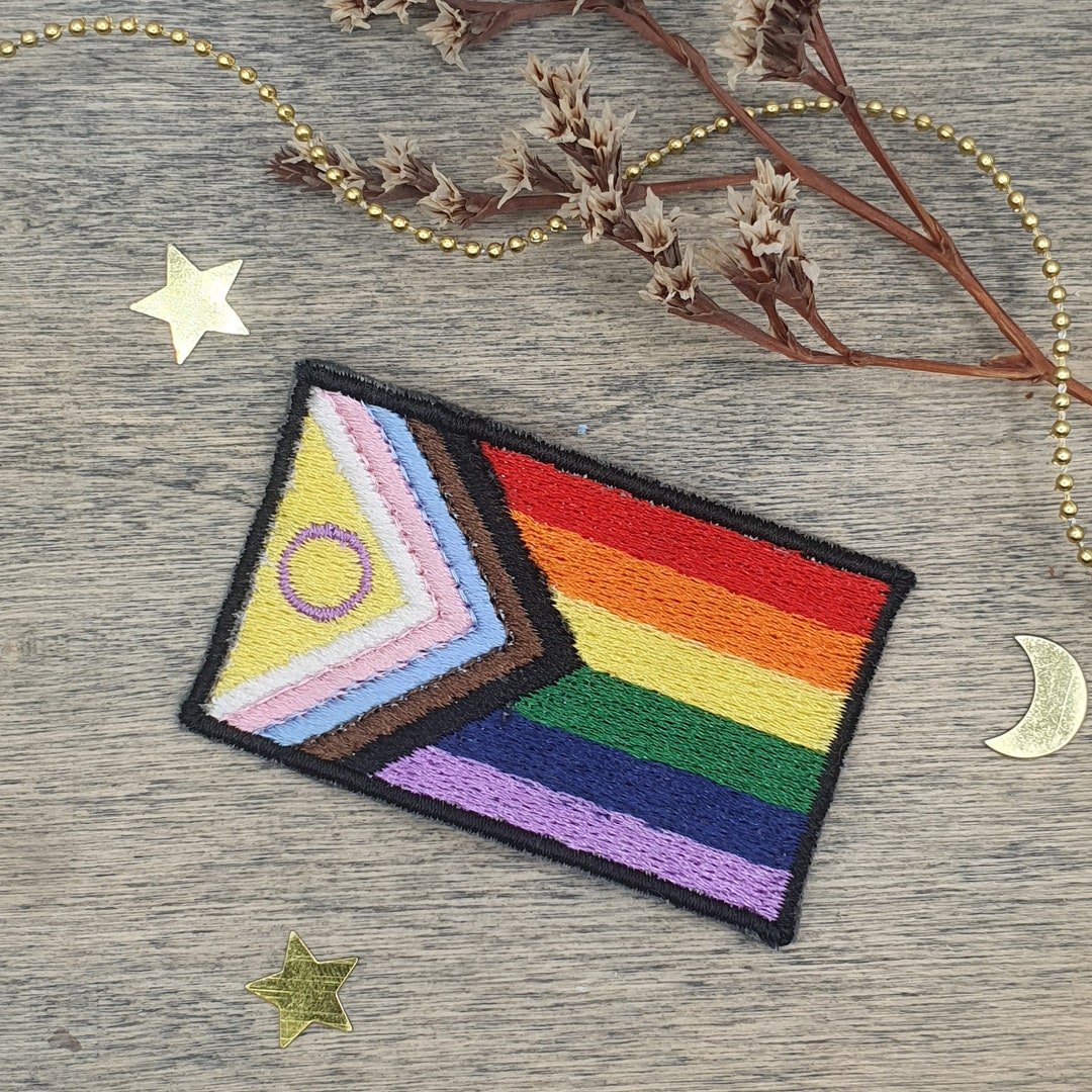 LGBT Progress Flag Embroidery Patch (iron-on / Sew-on) - Inclusive ...