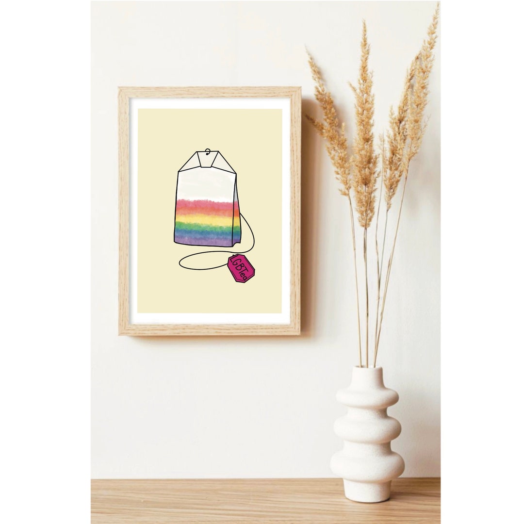 LGBT Tea Bag Pride Poster: Fine Art Print of Hand-painted Original. Tea ...