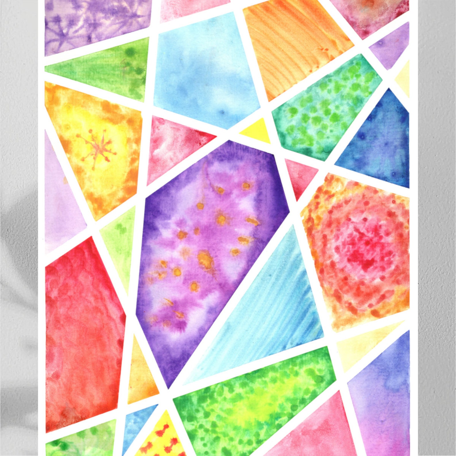 Digital Colorful Geometric Shapes Wall Art: Instant Download of a ...