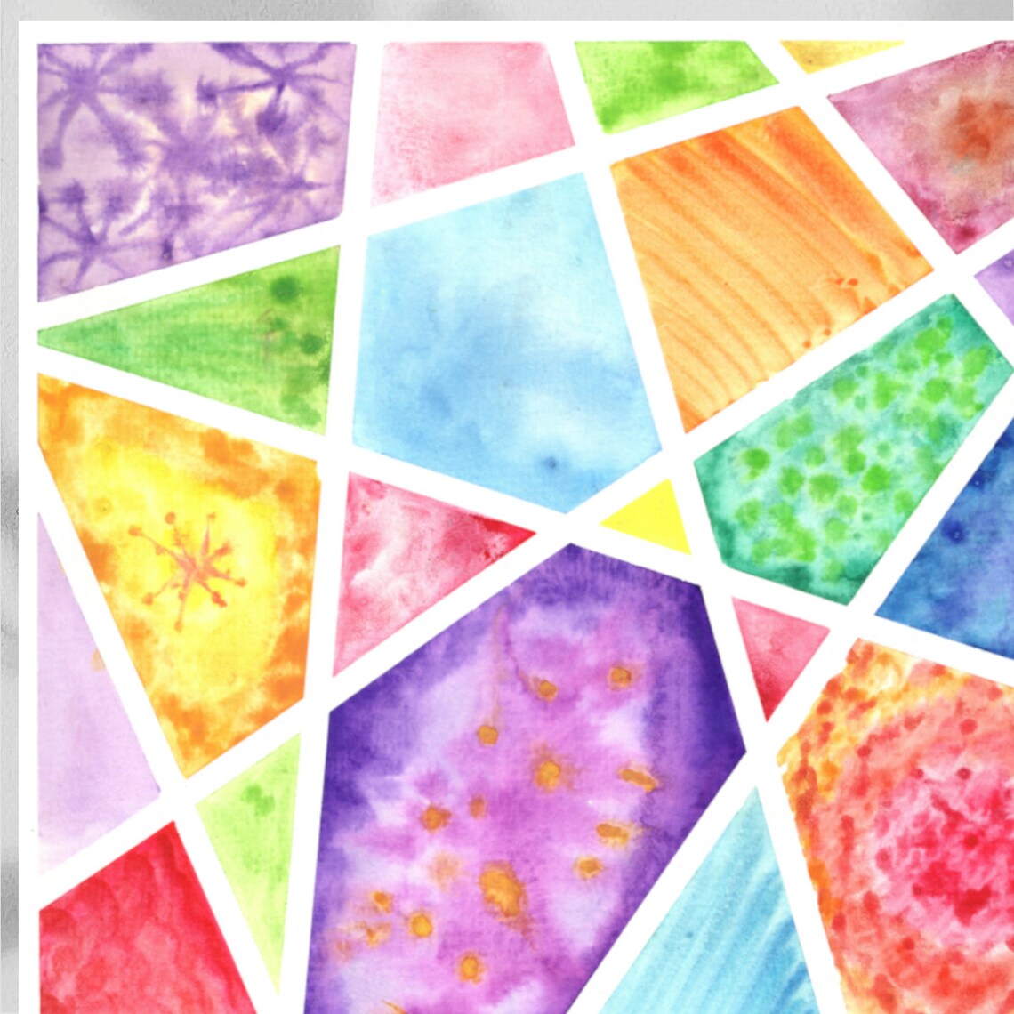 Digital Colorful Geometric Shapes Wall Art: Instant Download of a ...