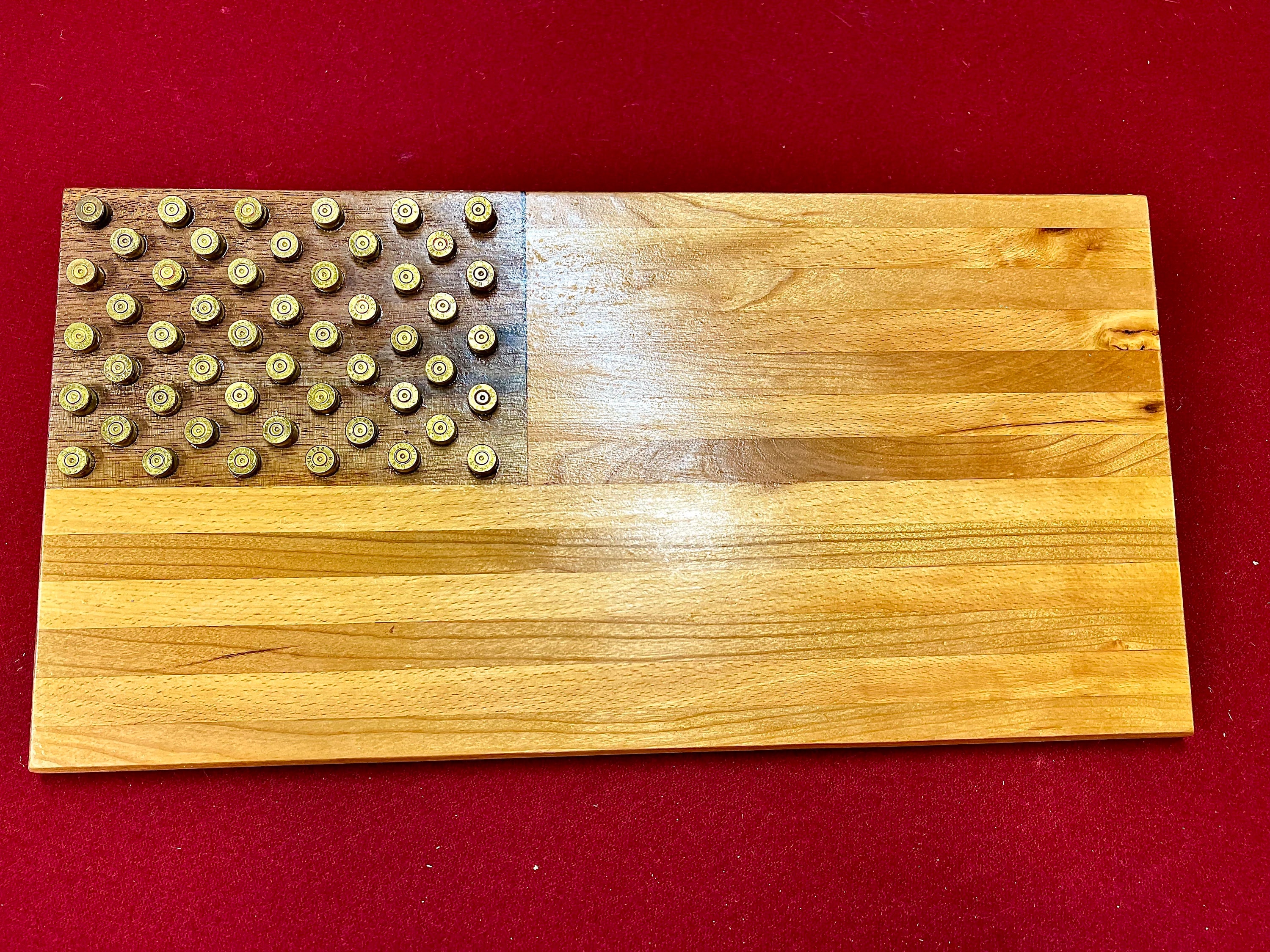 Wooden American Flag Wall Art With Bullet Casing Stars - Etsy