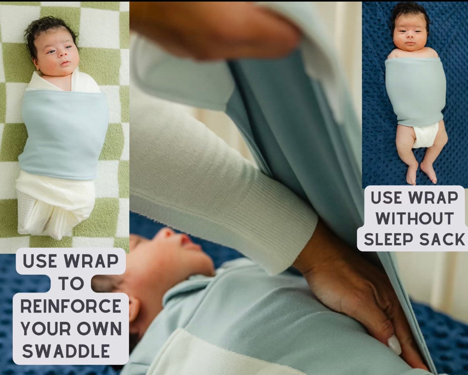 Organic Baby Swaddle and Sleep Sack in One - Bamboo/cotton - SILENT ...