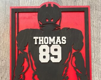 Custom Football Player Sign, Personalized Last Name Player Sign for ...
