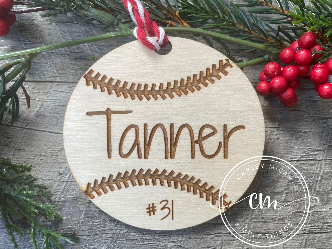 Personalized, Laser Engraved Baseball or Softball Ornament - Etsy