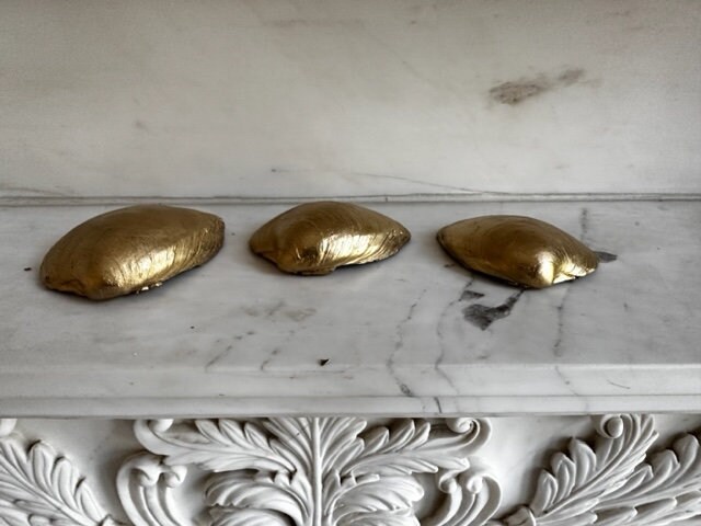 Gilded Sea Shells/ Gold Sea Shells/ 3-4 Inches Clam Shells/ 10 Pieces ...