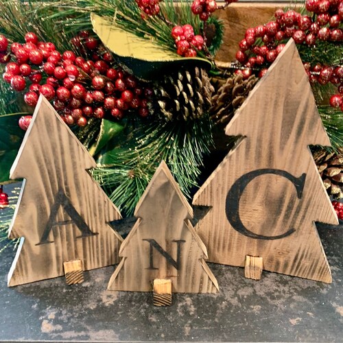 Personalized Rustic Wooden Christmas Tree Porch Wood Tree - Etsy