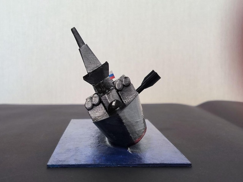 3D Model STL File of Sunk Destroyed Russian Warship Missile Cruiser ...