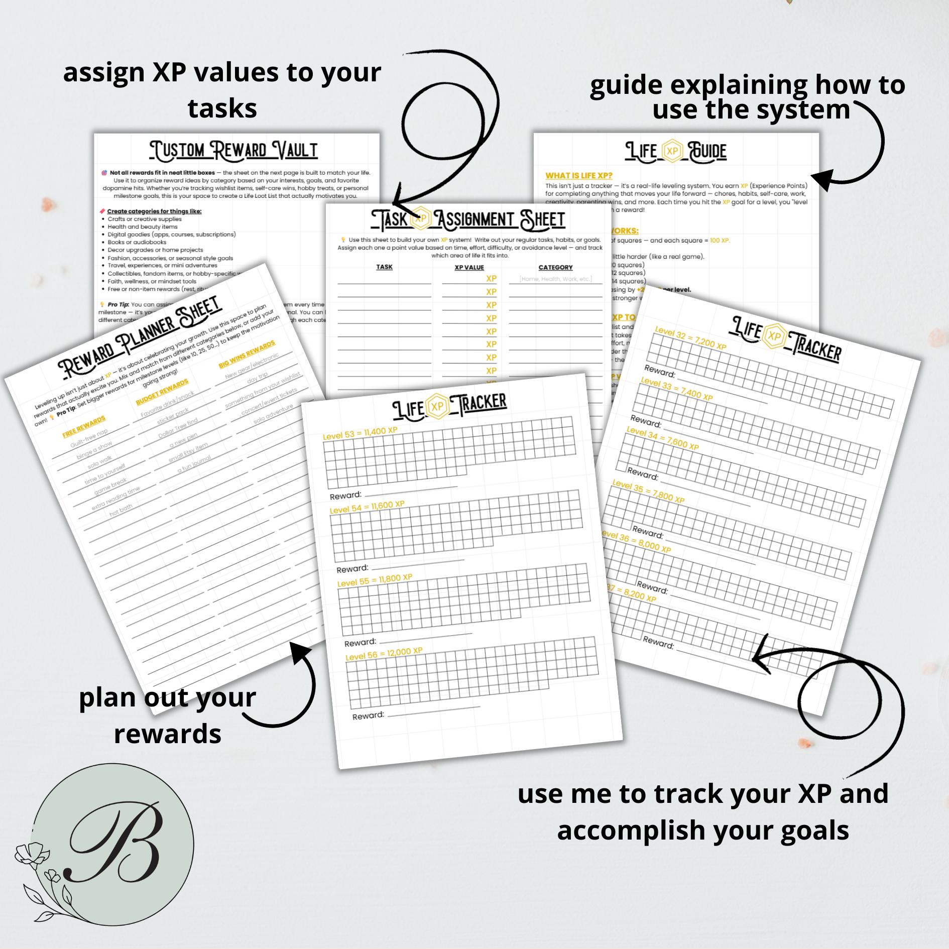 Gamified Life XP Tracker: Printable Productivity Planner (download PDF ...