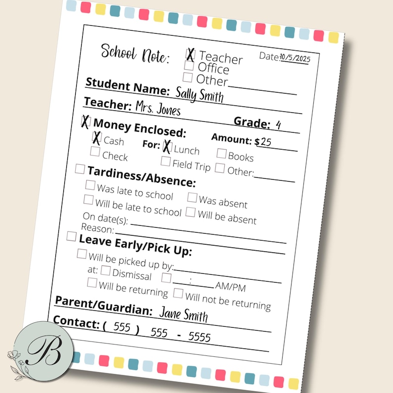 Printable School Communication Notes: Parent-teacher Forms (PDF) - Etsy