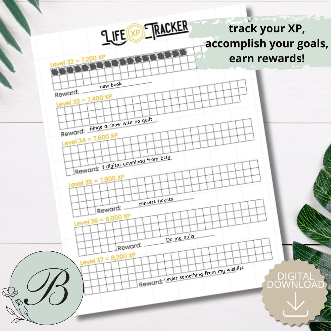 Gamified Life XP Tracker: Printable Productivity Planner (download PDF ...