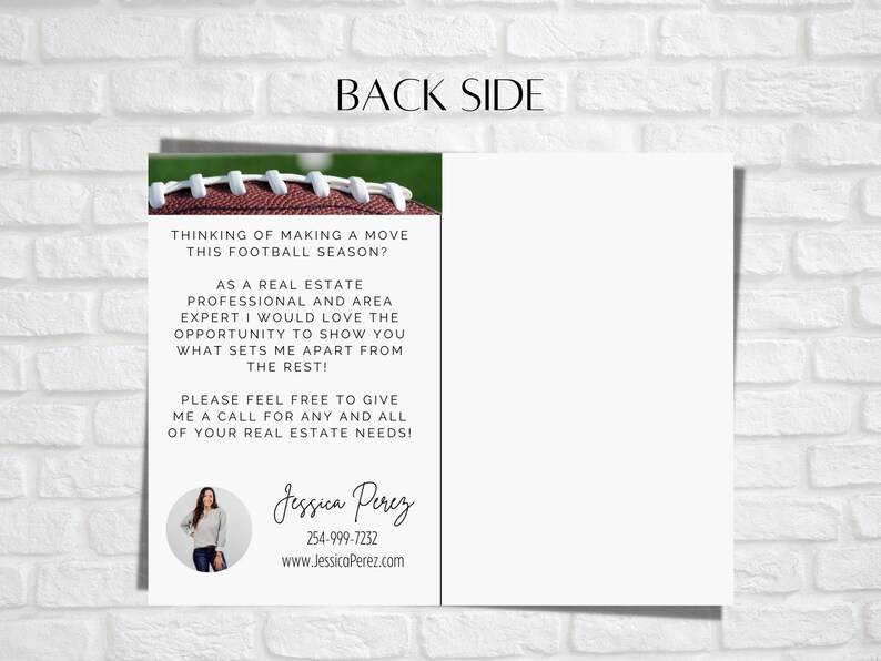 Real Estate Football Postcard: Agent Marketing Template (editable) - Etsy