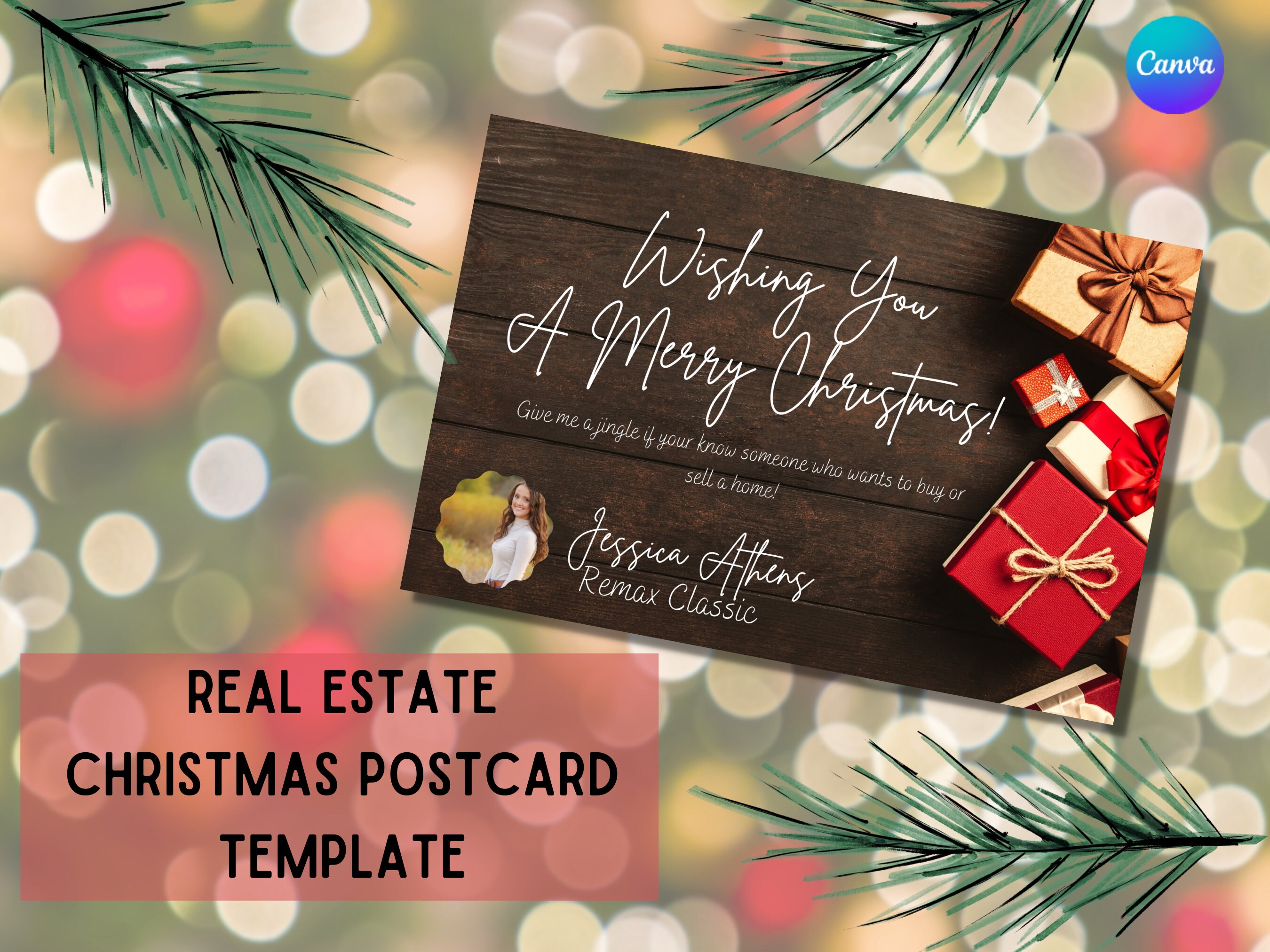 Realtor Christmas Postcard | Real Estate Christmas Post Card | Real ...