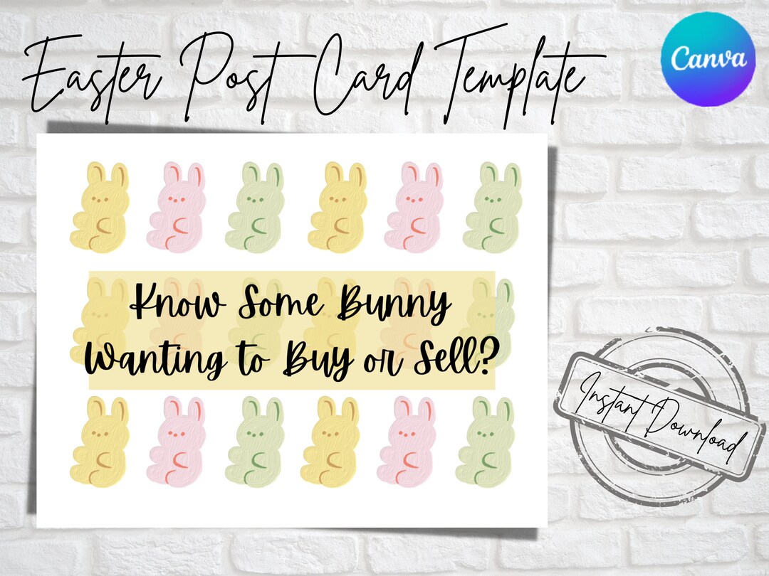 Easter Realtor Postcard Template: Bunny Design (canva Template) - Etsy