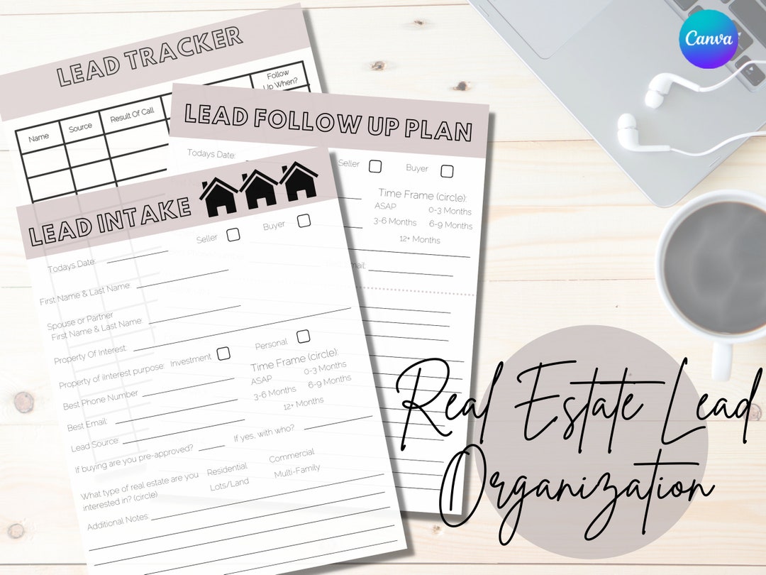 Real Estate Lead Tracker: Intake & Follow up Forms (canva Editable) - Etsy