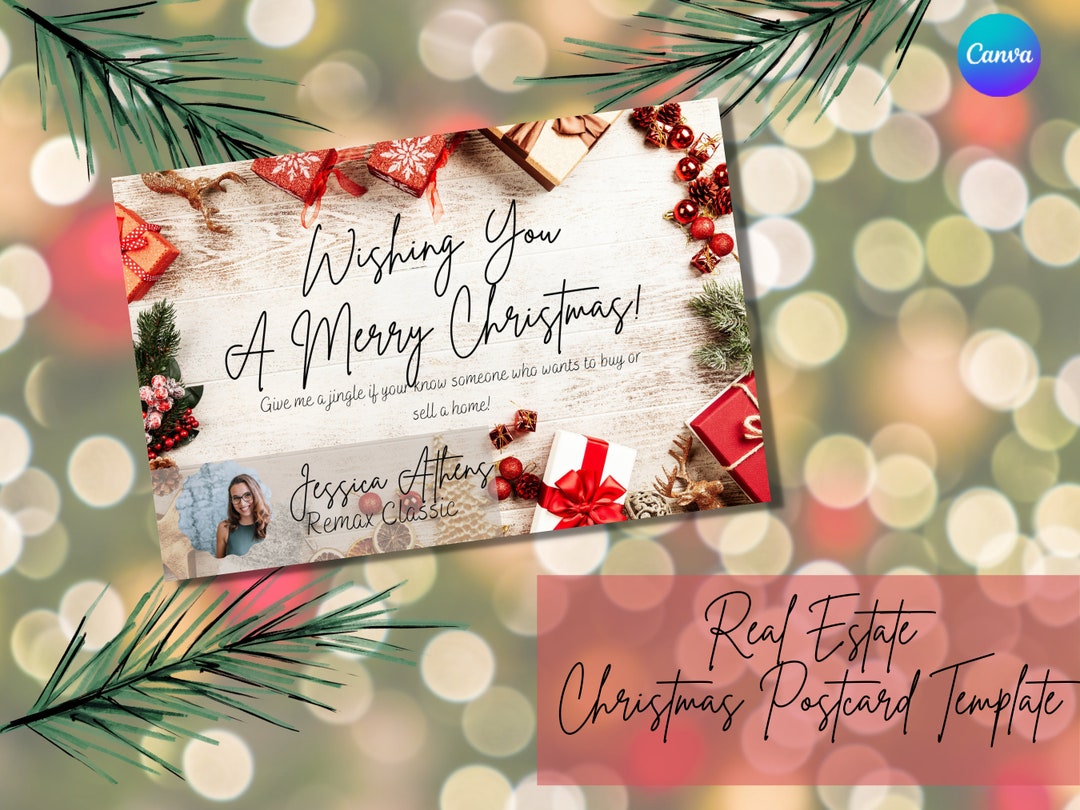 Realtor Christmas Postcard | Real Estate Christmas Post Card | Real ...