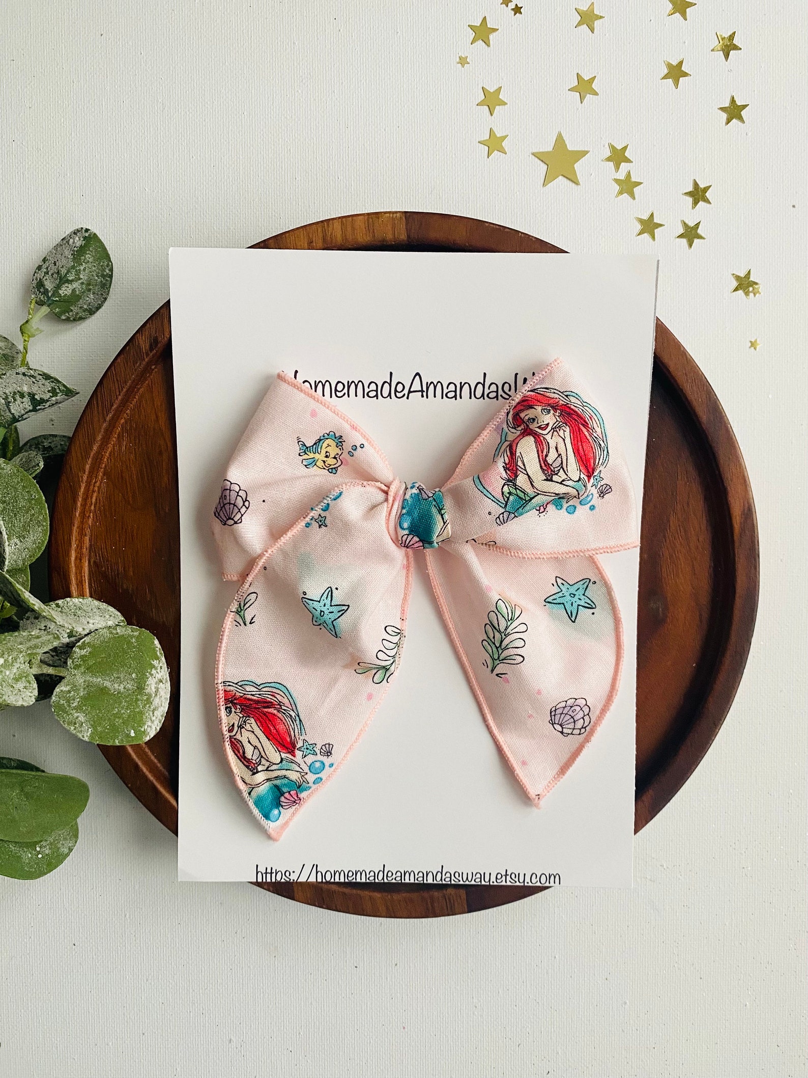 Mermaid Fable Bow, Fable Bow, Watercolors Bow, Fabric Bow. Bow ...