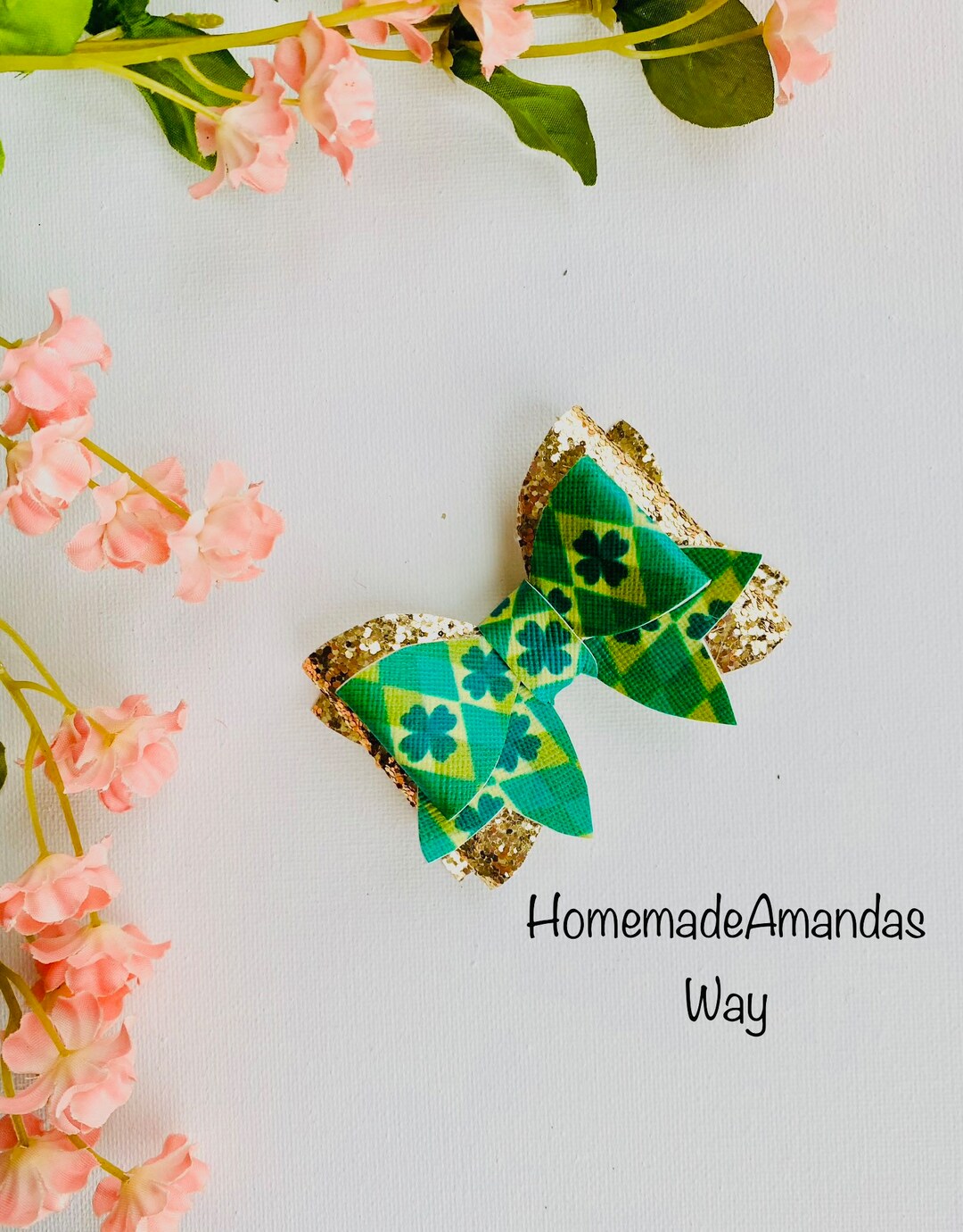 St Patricks Day Bow Celtic Bow Clover Bow Clover - Etsy