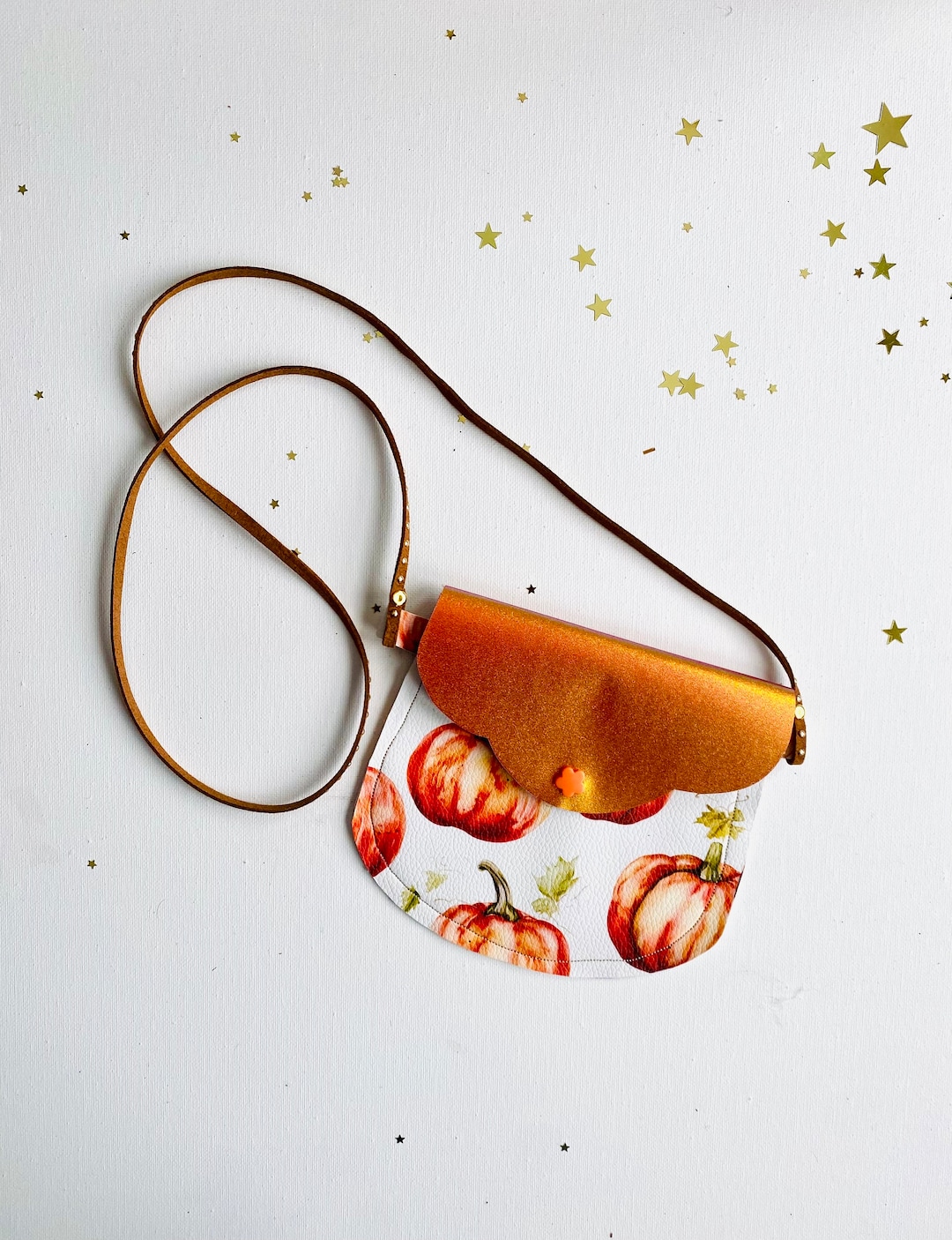 Kids Crossbody Bag, Pumpkin Crossbody Bag, Faux Leather Purse, Kids ...