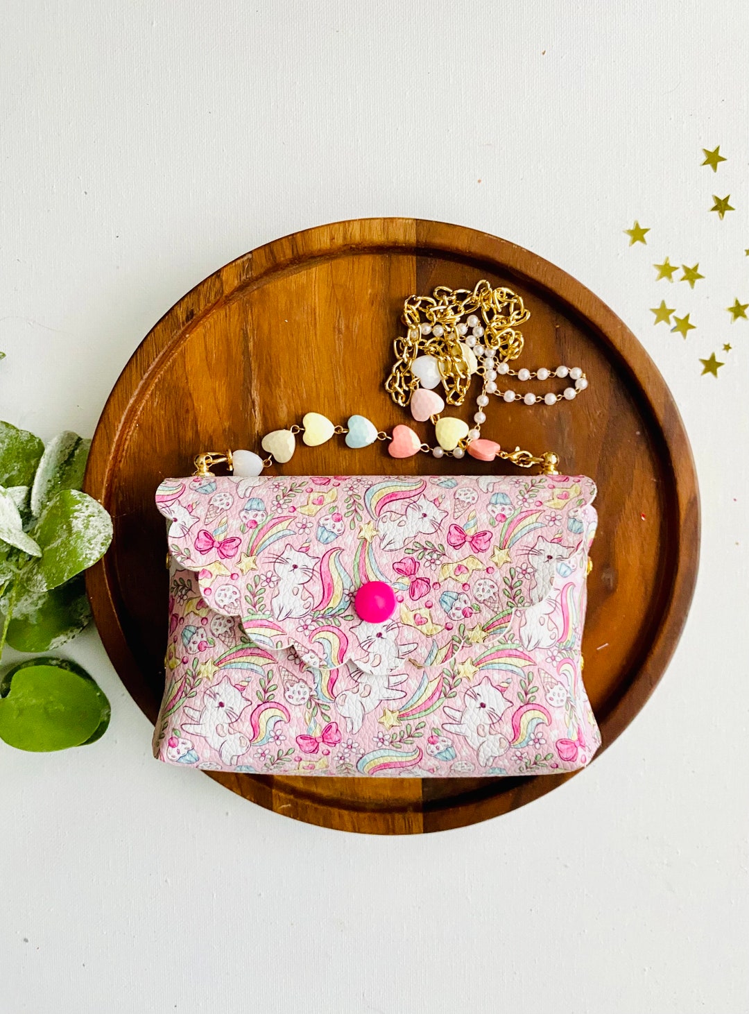 Cat Crossbody Magical Rainbow Cats Kittycorn Floral Crossbody Kids ...