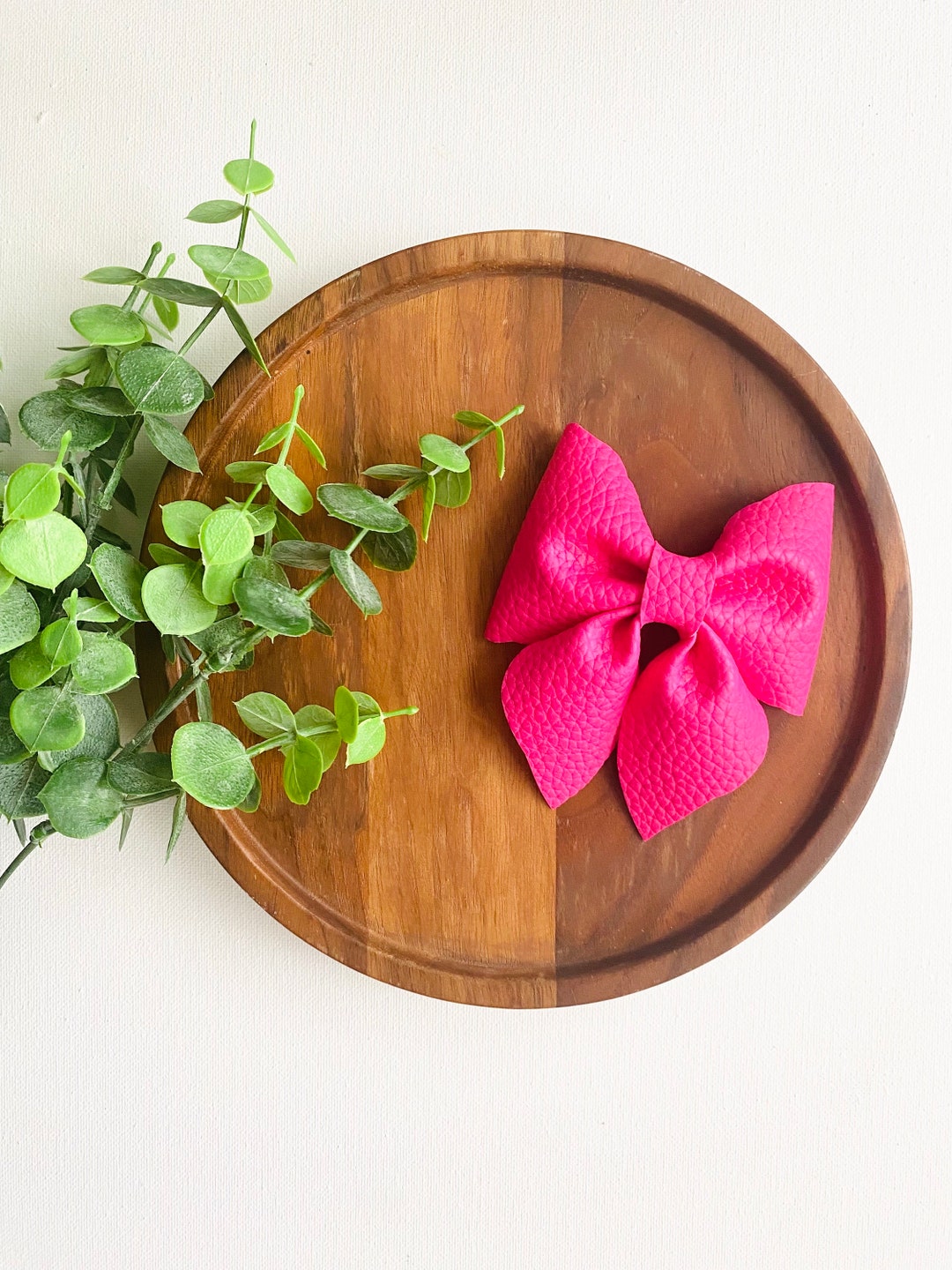Hot Pink Bow, Trendy Summer Pink Bow, Pink Stripes Bow, 90’s Pink Bow ...