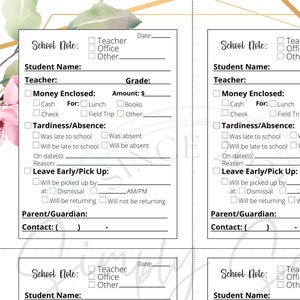 Printable School Notes School Notes Notes for Teacher Student Note ...