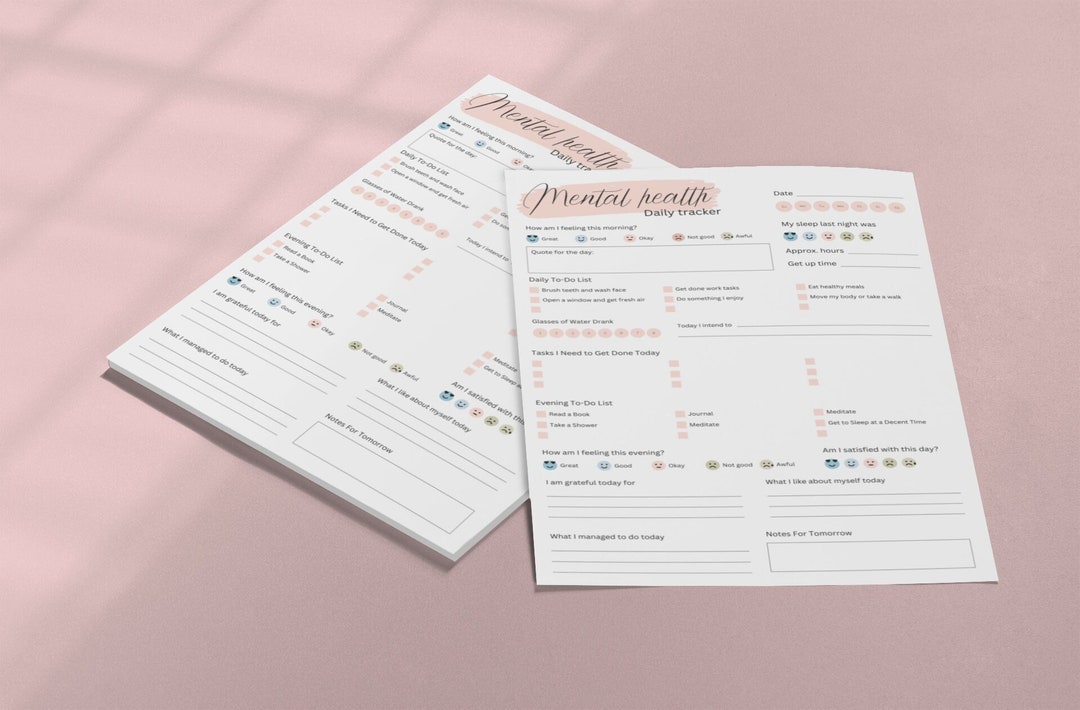 Printable Instant Digital Download Mental Health Tracker PDF Mental ...