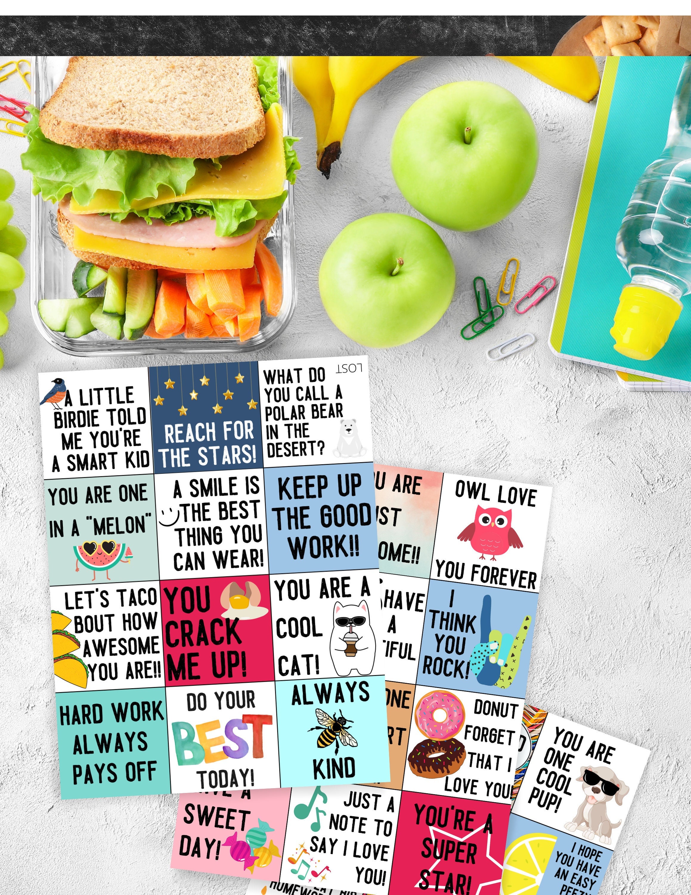 36 Printable Lunchbox Notes PDF Lunchbox Jokes Lunch Notes - Etsy