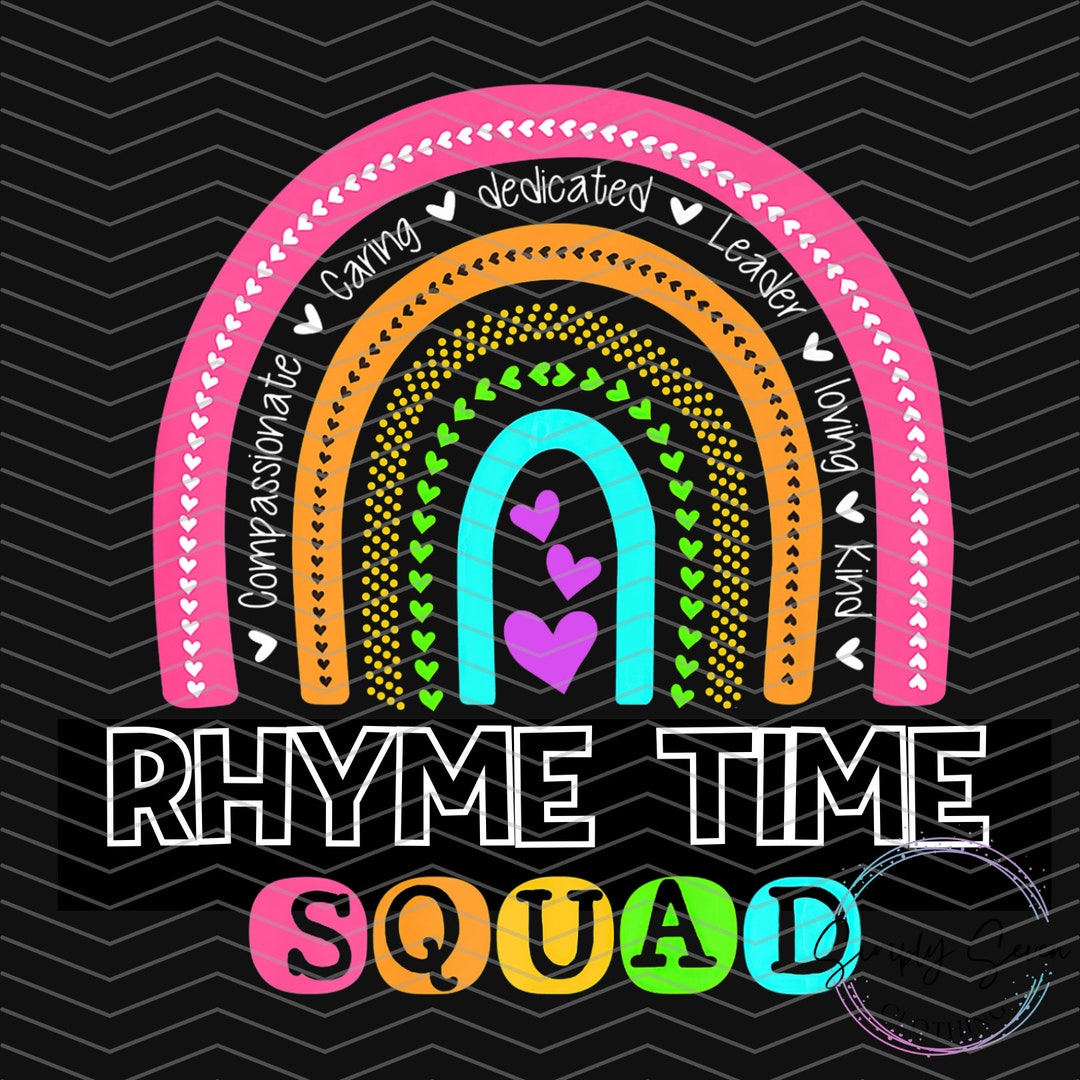 Rainbow Rhyme Time Squad Colorful Instant Digital Download PNG Design ...