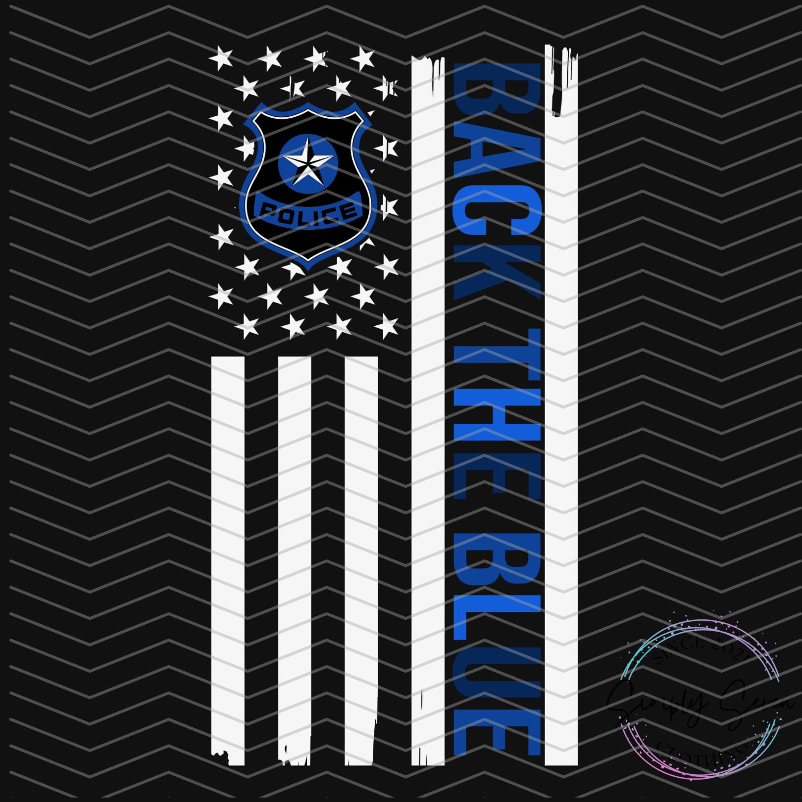 Back the Blue Police Flag Blue Line Digital Download Design PNG Back ...