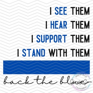 Back the Blue Police Blue Line Digital Download Design PNG Back the ...