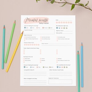 Printable Instant Digital Download Mental Health Tracker PDF Mental ...