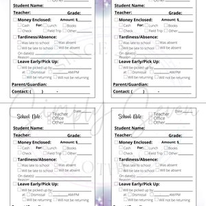 Printable School Notes School Notes Notes for Teacher Student Note ...