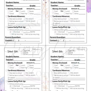 Printable School Notes School Notes Notes for Teacher Student Note ...