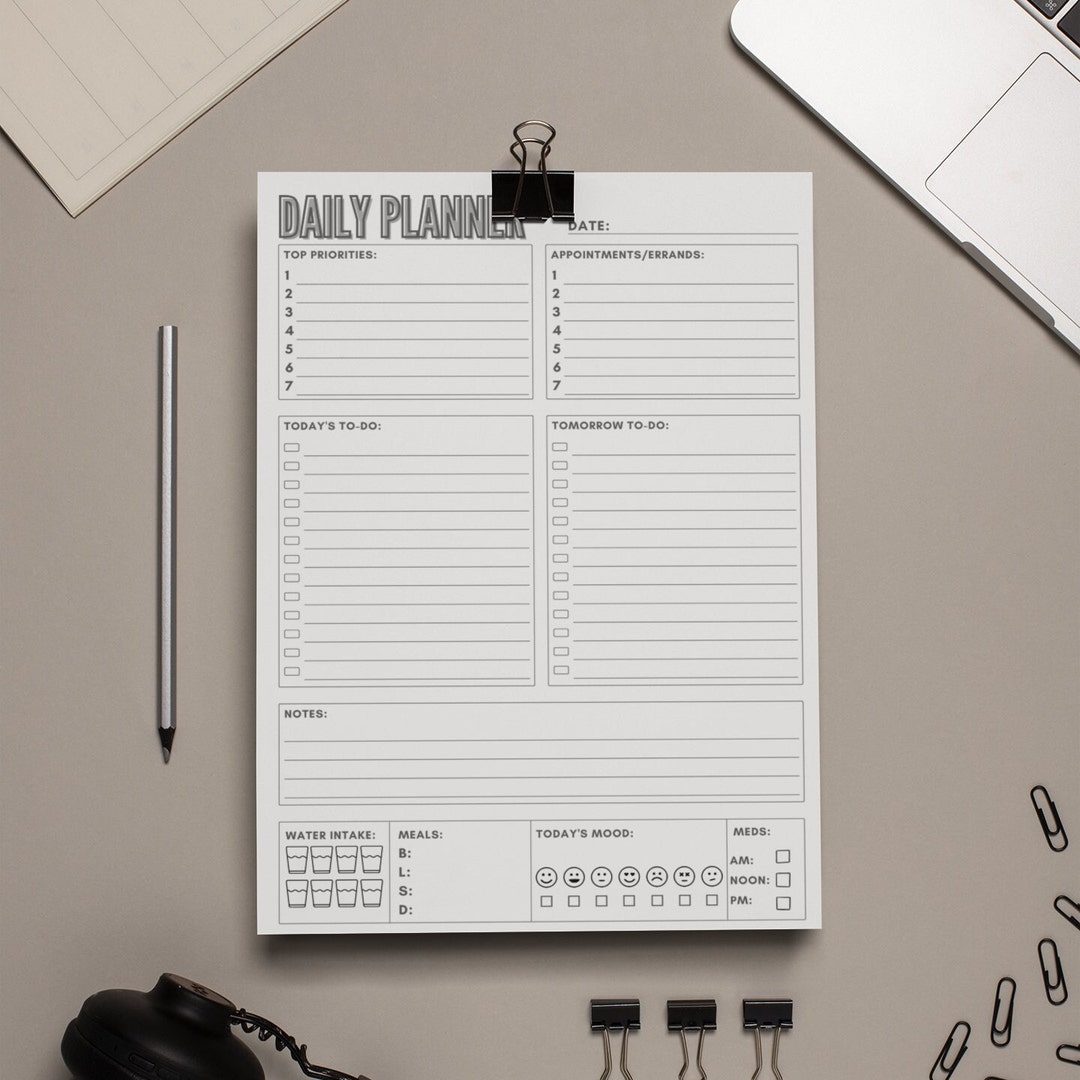 Minimal Daily to Do List Daily Planner Printable PDF to Do List ...