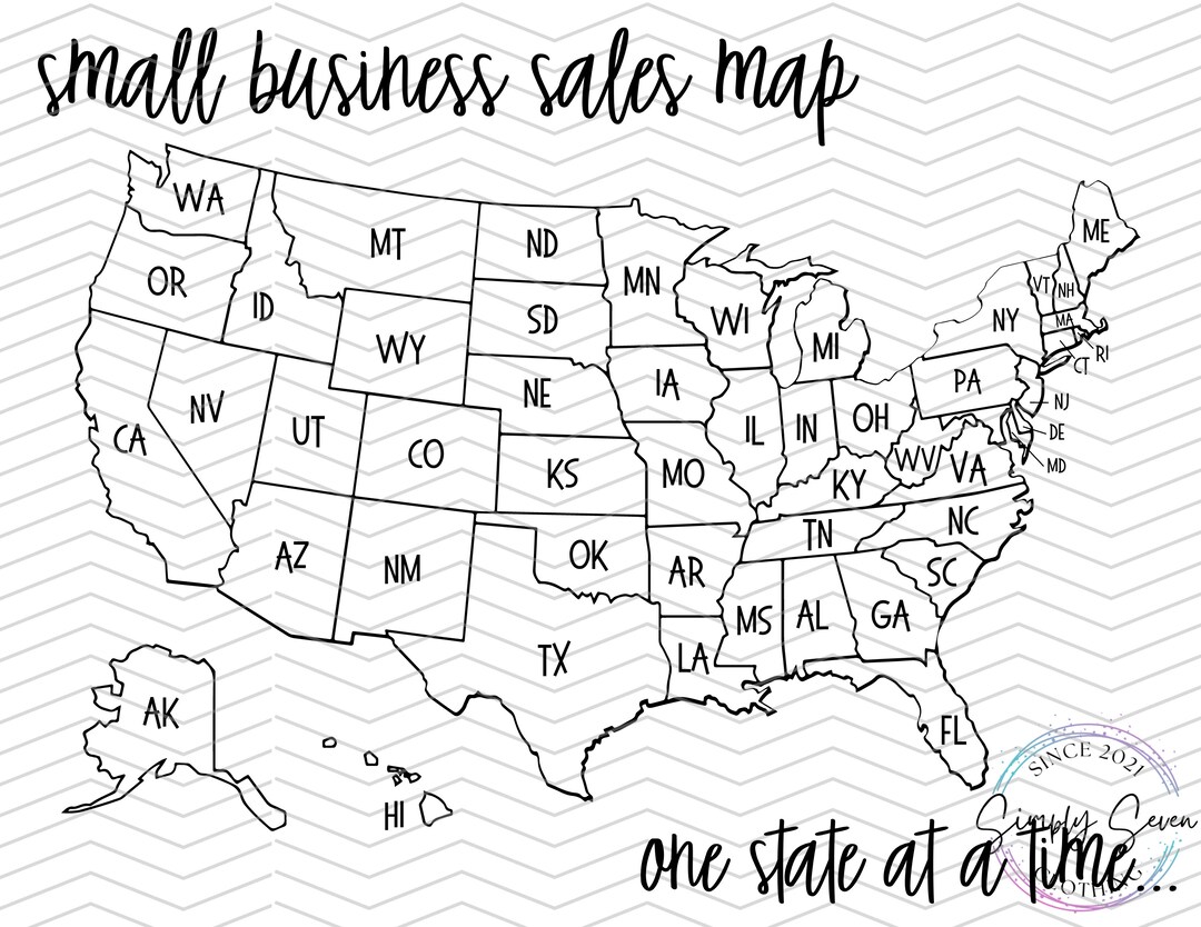 Printable United States Small Business Sales Map Tracker - Etsy