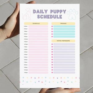 Printable Daily Puppy Schedule PDF Printable Dog Schedule Pet Schedule ...