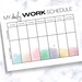 Watercolor Daily Block Schedule, Work Schedule, Fillable PDF Instant ...