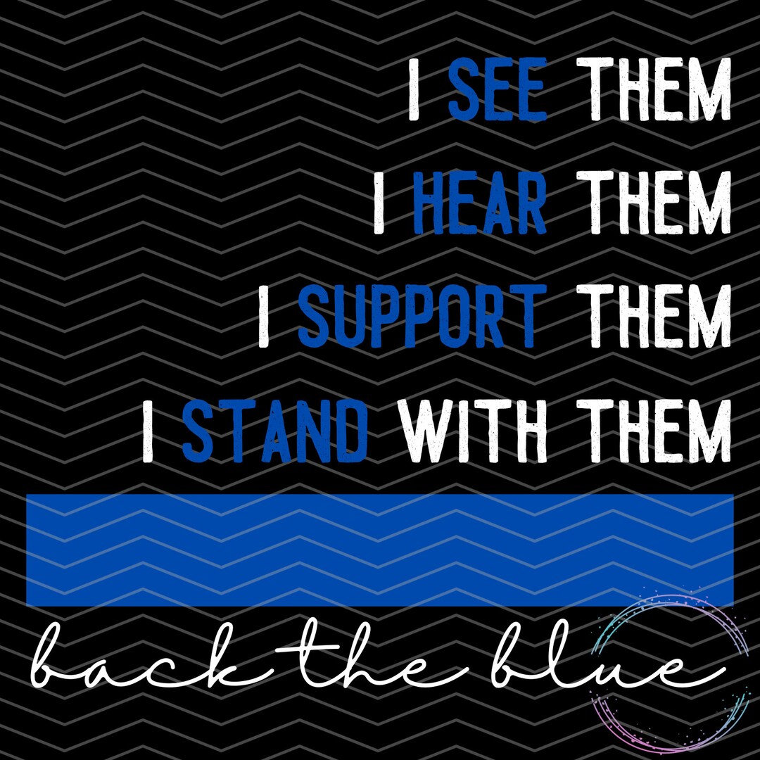 Back the Blue Police Blue Line Digital Download Design PNG Back the ...
