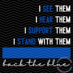 Back the Blue Police Blue Line Digital Download Design PNG Back the ...