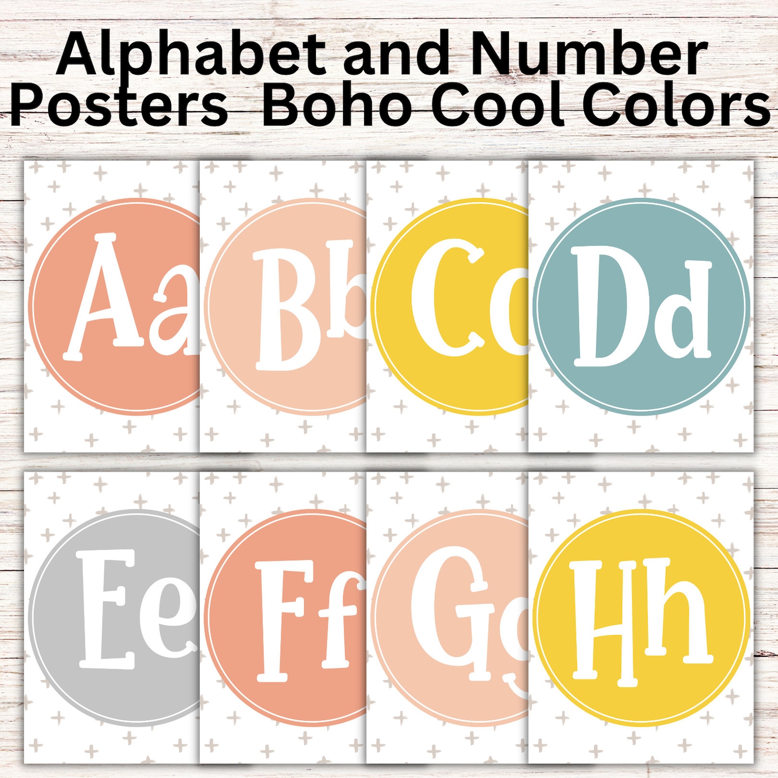 Printable Alphabet Letter and Number Boho Learning Posters Classroom ...