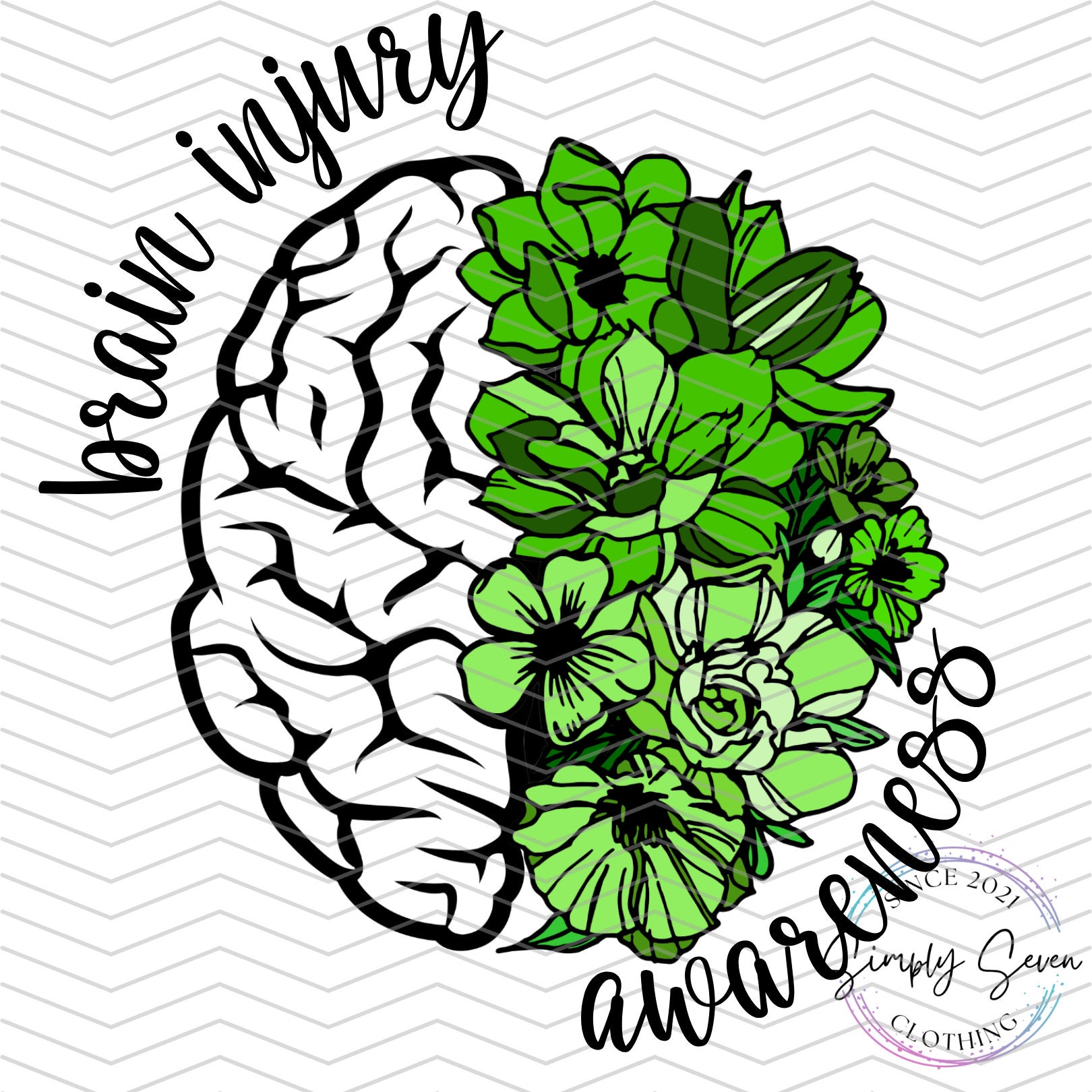 Brain Injury Awareness Digital Download Design PNG Brain Injury ...