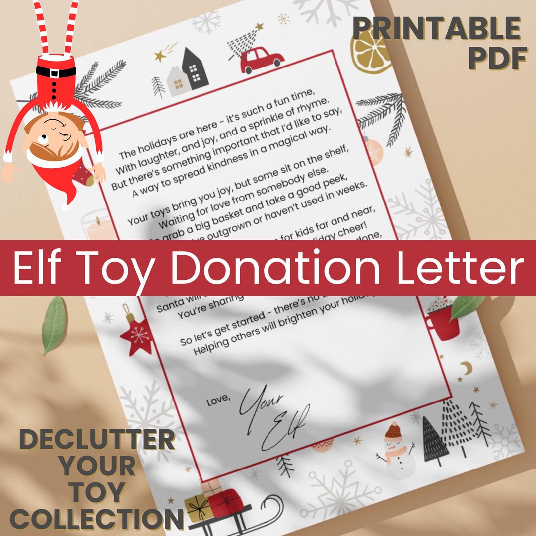 Elf Printable Toy Donation Letter Toy Declutter Letter Letter From Elf ...