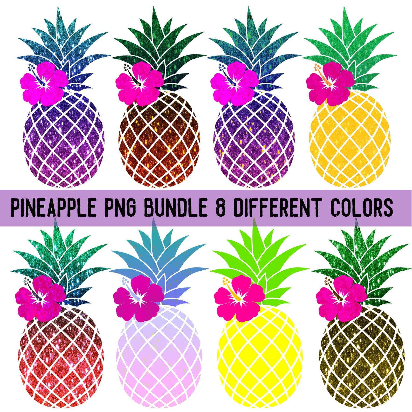 Sparkly Pineapple Design Bundle Pineapple PNG Sublimation - Etsy