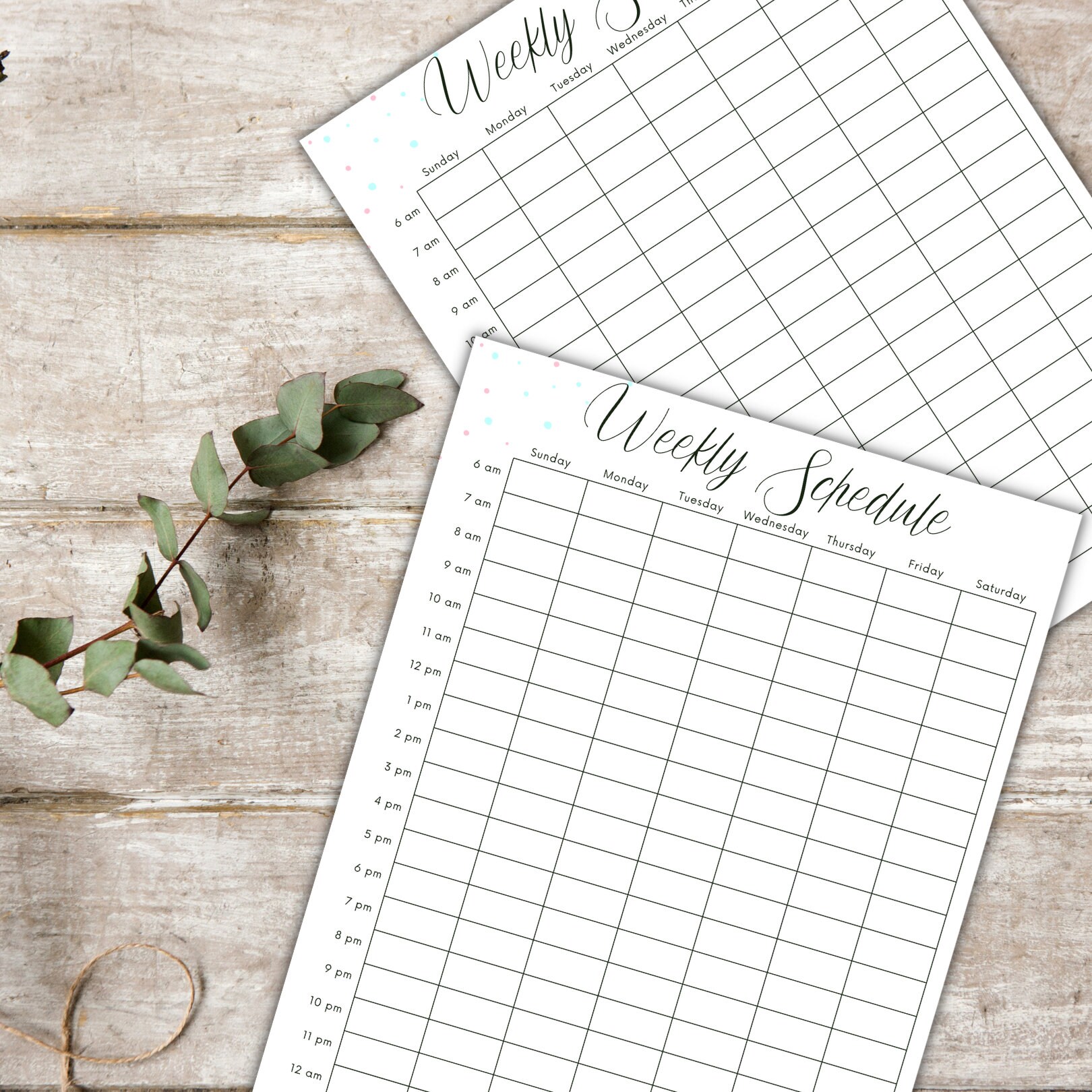 Weekly Schedule PDF Minimal Weekly Schedule Printable PDF Hour-by-hour ...