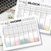 Watercolor Daily Block Schedule, Work Schedule, Fillable PDF Instant ...