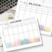 Watercolor Daily Block Schedule, Work Schedule, Fillable PDF Instant ...